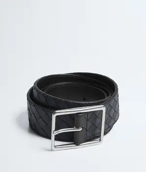 BOTTEGA  VENETA Intrecciato Piccolo Belt - Black/midnight