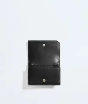 Bottega Veneta Intrecciato Piccolo Business Card Case - Black/midnight