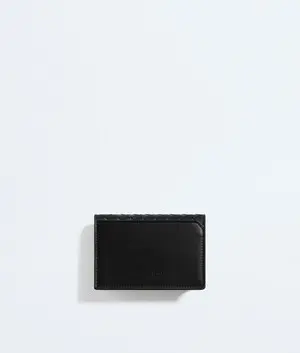 Bottega Veneta Intrecciato Piccolo Business Card Case - Black/midnight