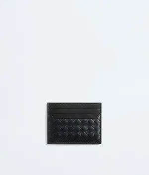 BOTTEGA  VENETA Intrecciato Piccolo Card Case - Black/midnight