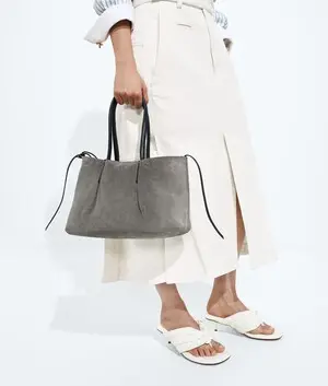 Bottega Veneta Intrecciato Silky Calfskin Reversible Tote Bag - Midnight/basalt
