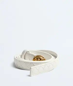 Bottega Veneta Intrecciato Leather Belt - Alabaster