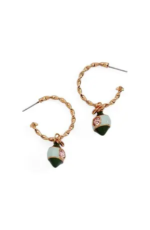 ALEX AND ANI Crystal Bow & Ornament Twisted Hoop Earrings - Gold