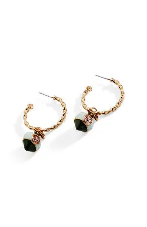ALEX AND ANI Crystal Bow & Ornament Twisted Hoop Earrings