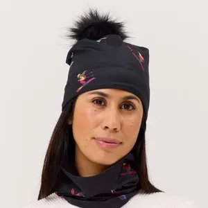 Krimson Klover Multi-skier Illustrated Beanie - Black