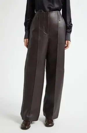 Bordeaux Leather Pants for Women