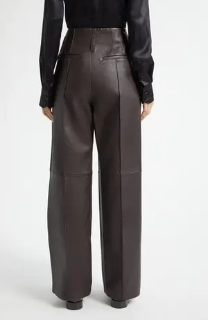 A.L.C. Liam Pintuck Leather Pants - Bordeaux