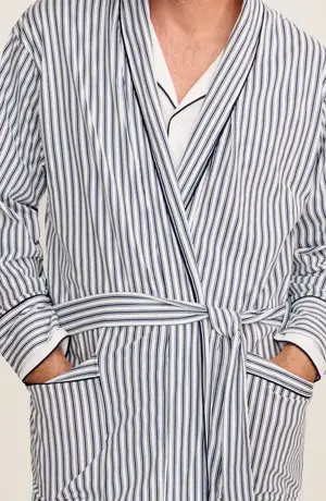 PETITE PLUME French Ticking Pima Robe