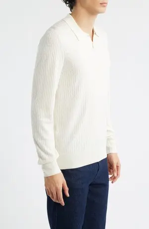 BOSS Umbarto Silk Long Sleeve Polo