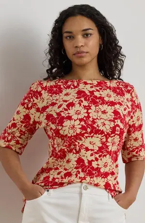 Ralph Lauren Floral Stretch-knit Top