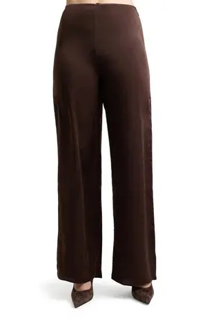 Bardot Devin Satin Ankle Wide Leg Pants