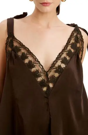 Bardot Aubrey Embroidered Tie Strap Camisole