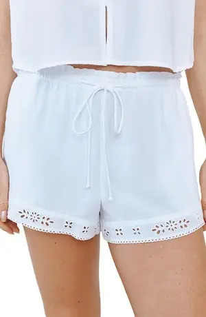 Bella Dahl Embroidery Trim Drawstring Shorts