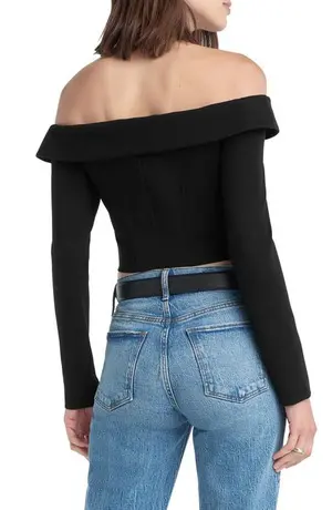 FAVORITE DAUGHTER Off-the-shoulder Crop Top