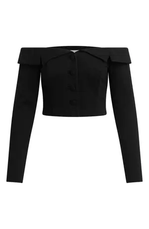 FAVORITE DAUGHTER Off-the-shoulder Crop Top