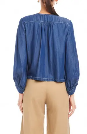 Fifteen Twenty Cassie Lantern Sleeve Top