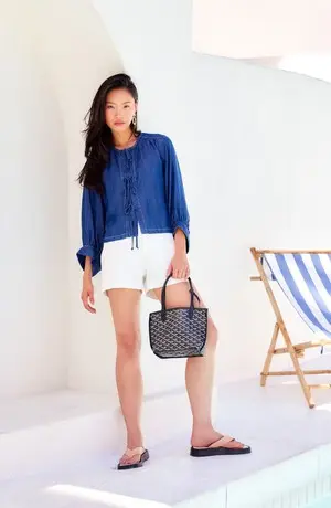 Fifteen Twenty Cassie Lantern Sleeve Top