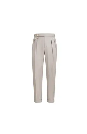 Brunello Cucinelli Chevron Pleated Trousers - Light Grey