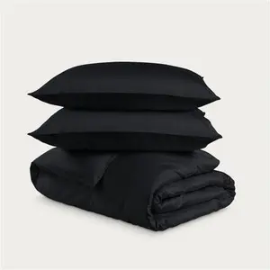 BARE HOME Cooling Rayon Duvet Cover Set - Black