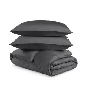 BARE HOME Cooling Rayon Duvet Cover Set - Grey