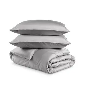 BARE HOME Cooling Rayon Duvet Cover Set - Light Grey