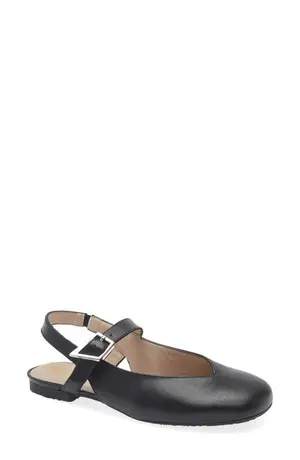 WONDERS Round Toe Slingback Flat - Sauv.black
