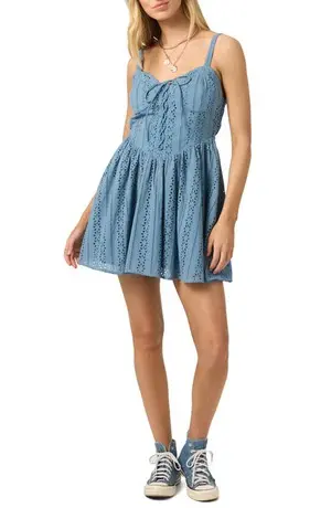 O'Neill Camden Embroidered Minidress - Provincial Blue