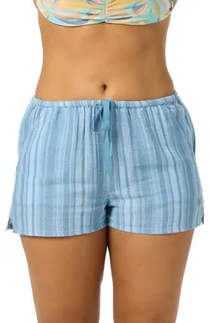 O'Neill Brenda Waves Stripe Shorts - Chambray Blue