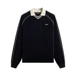 Kith Velvet Corduroy Long Sleeve Trevor Polo 'ink - Black