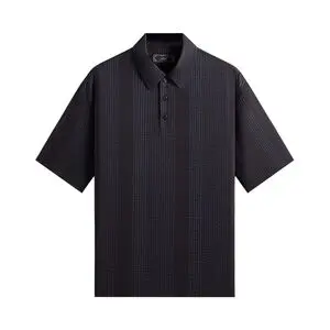 Kith Seersucker Harway Polo Nocturnal 'sandrift - Black