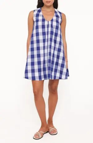 PETAL & PUP Jorah Mini Dress - Blue Plaid