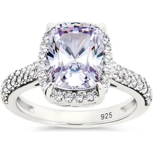 Sterling Forever Radiant Cut Cubic Zirconia Ring - Silver