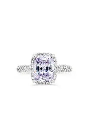 Sterling Forever Radiant Cut Cubic Zirconia Ring