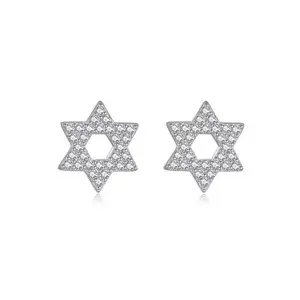 OUTOFOFFICE Pave Star Of David Stud Earrings - Silver