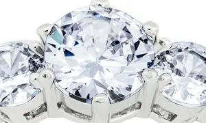 Sterling Forever Nia Three-stone Cubic Zirconia Ring