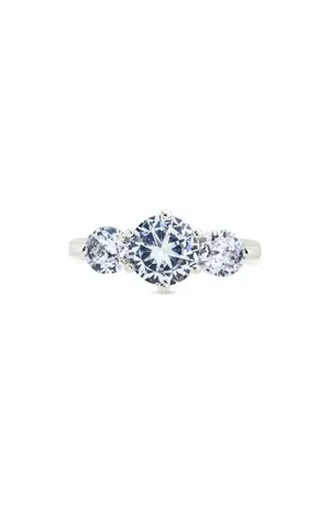 Sterling Forever Nia Three-stone Cubic Zirconia Ring
