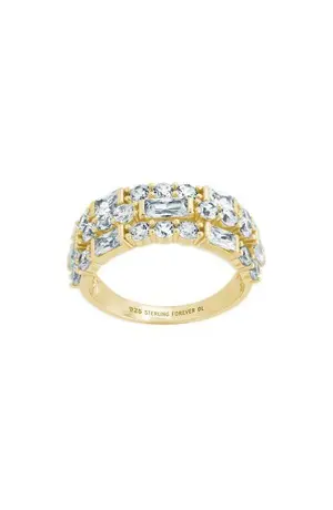Sterling Forever Kornelia Three Row Eternity Band Ring - Gold