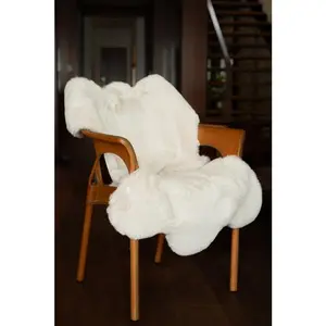 SEA TO ME Saratoga Sheepskin Faux Fur Throw - Ivory