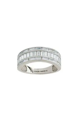 Sterling Forever Kate Cubic Zirconia Baguette Ring - Silver