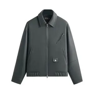 Kith Pebbled Leather Jett Blouson Jacket 'stadium - Green