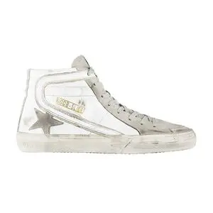 GOLDEN GOOSE Distressed Slide High Top Sneaker - White