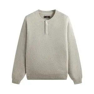 Kith Boucle Harmon Henley Sweater 'light Heather - Grey