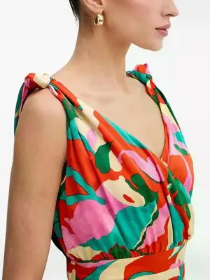 MORGAN Knot Floral Print Maxi Dress