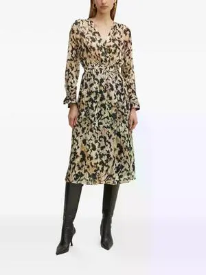 MORGAN Printed Pleated Midi Dress