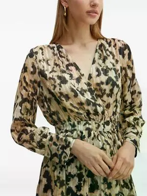 MORGAN Printed Pleated Midi Dress