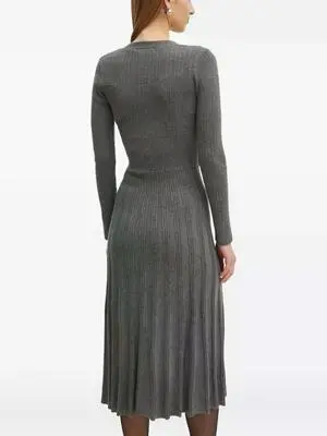 MORGAN V-neck Button Midi Dress