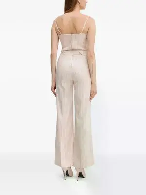 MORGAN Striped Belted Jumpsuit