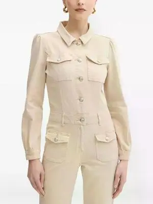 MORGAN Button Pocket Jumpsuit - Neutrals