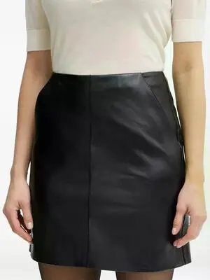 BOSS Leather Mini Skirt With Front Seam
