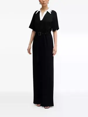 Karl Lagerfeld Collared Belted Jumpsuit